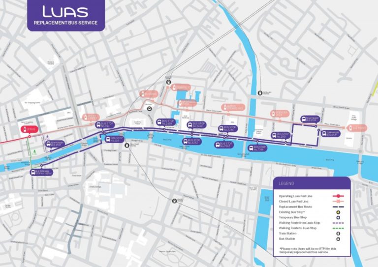 Luas stops from Abbey St. to The Point closed from 9pm Sat 21st May to ...