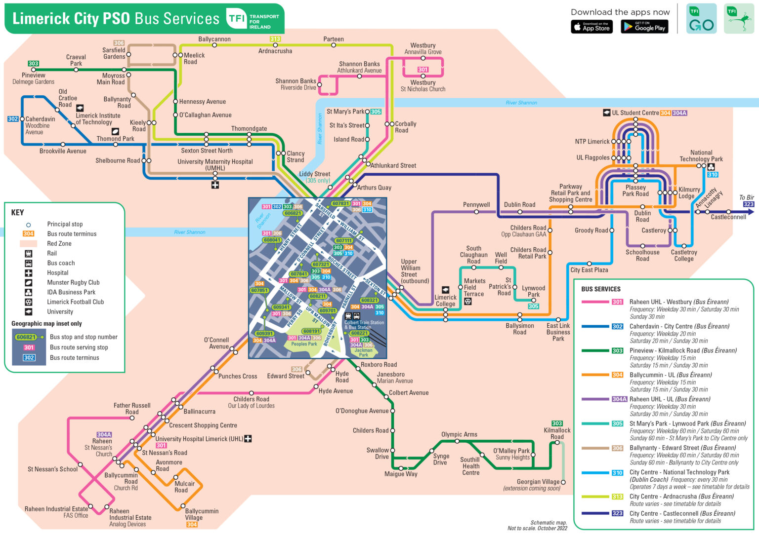 Limerick City Bus Network Maps | Transport for Ireland