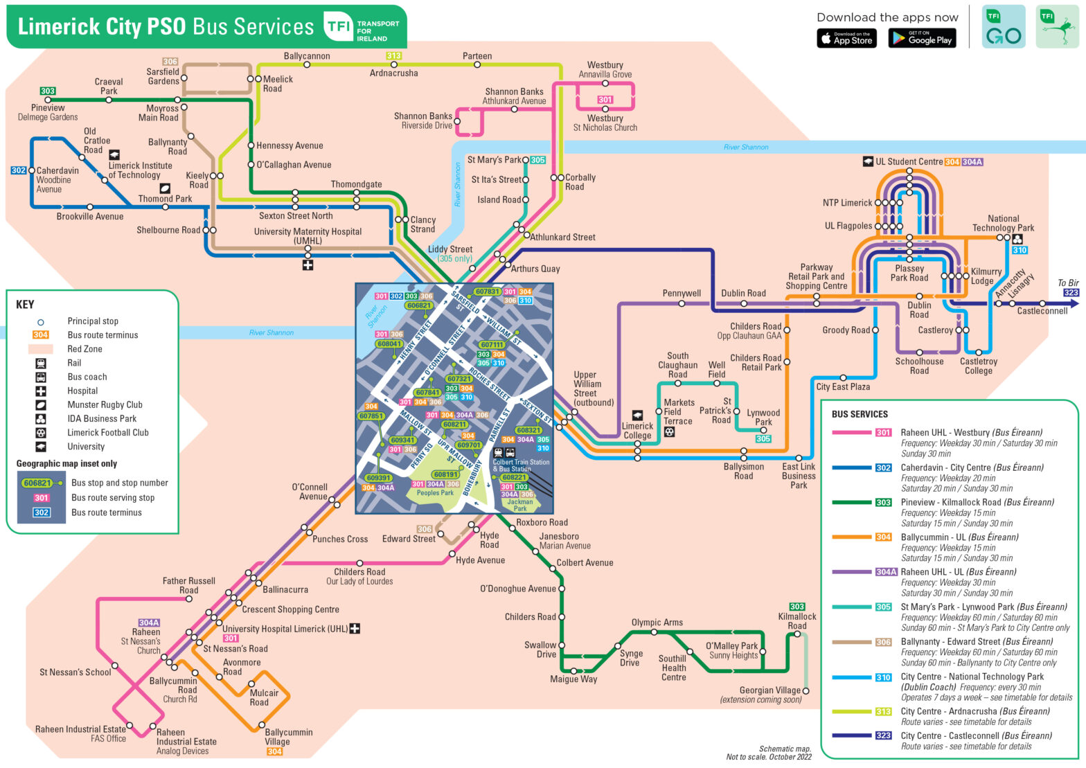 Limerick City Bus Network Maps | Transport for Ireland