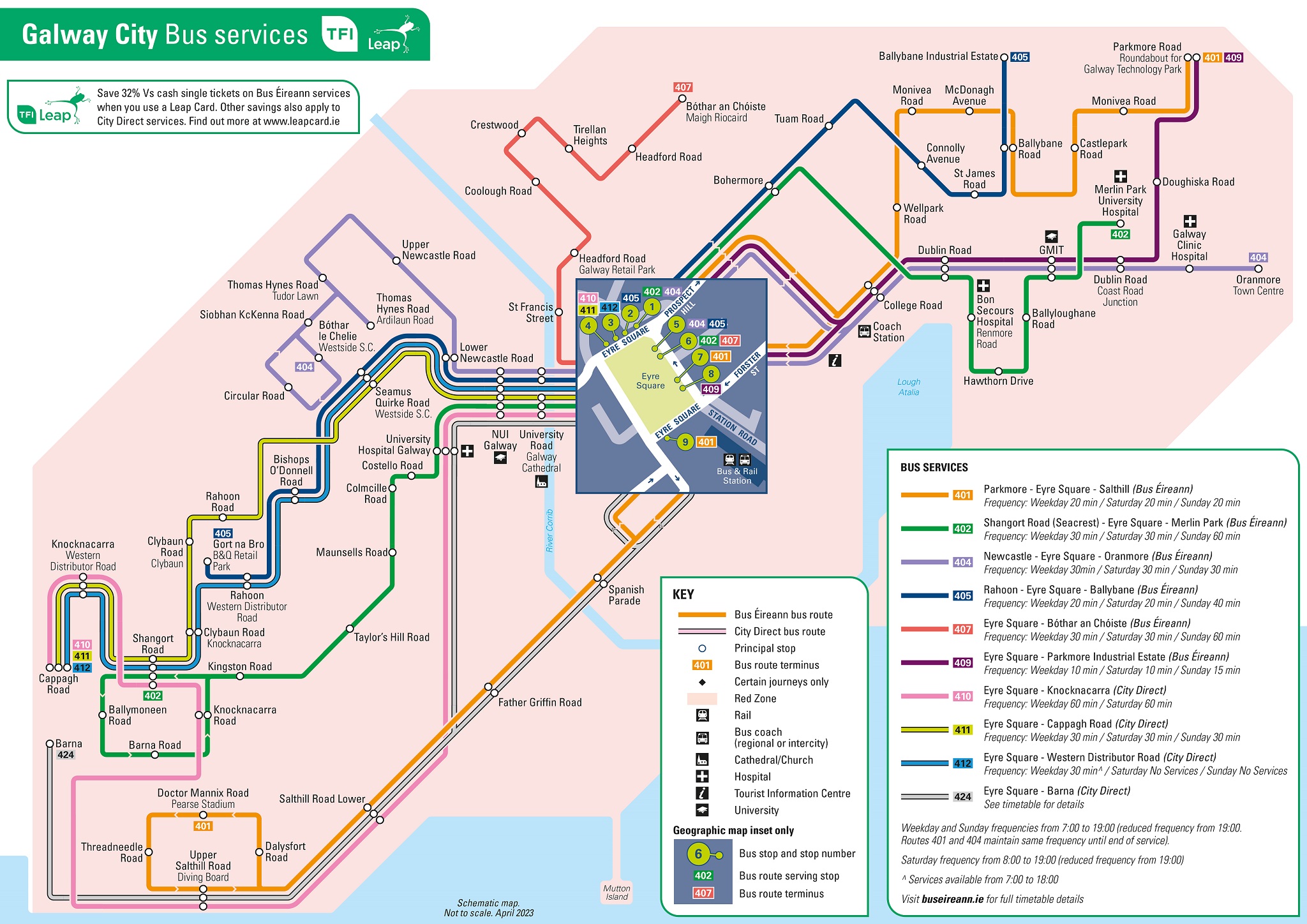 Galway City Bus Network Maps Transport For Ireland