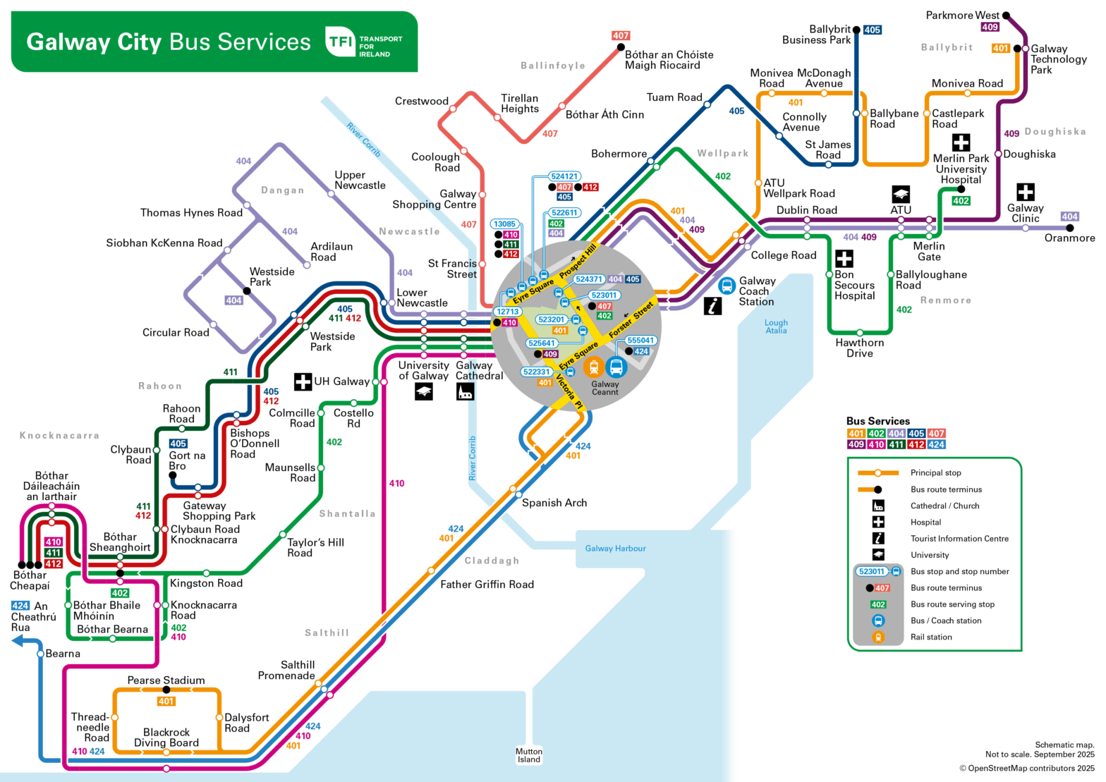 Galway City Bus Network Maps | Transport for Ireland